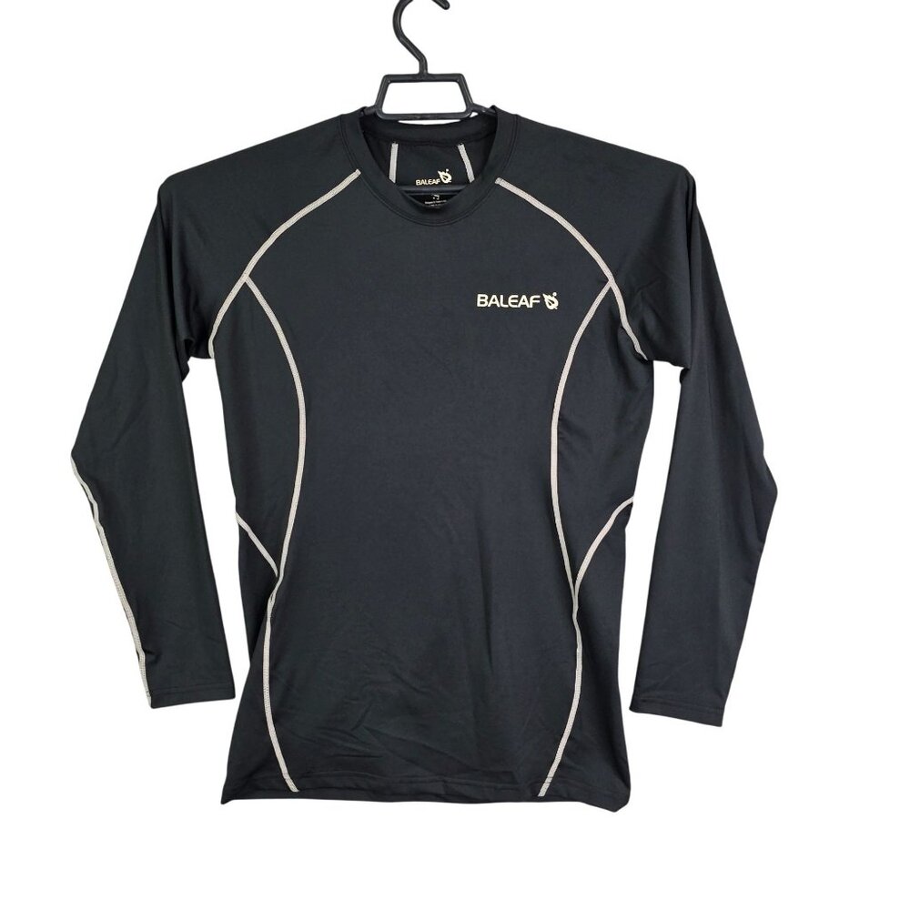 Mens Black Baleaf Compression Shirt Long Sleeve Contr… - Gem